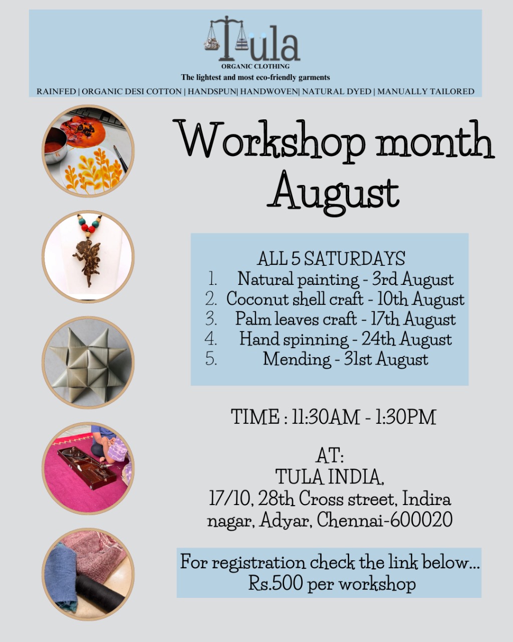 Workshop – Tula India – Organic Desi Cotton, Handspun, Handwoven ...